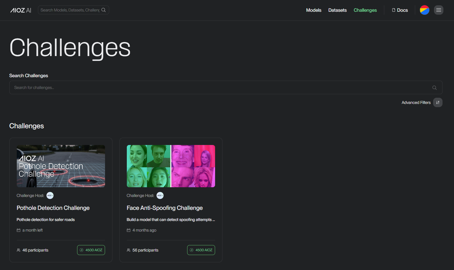 Types of Challenges on the Platform – AIOZ AI Docs